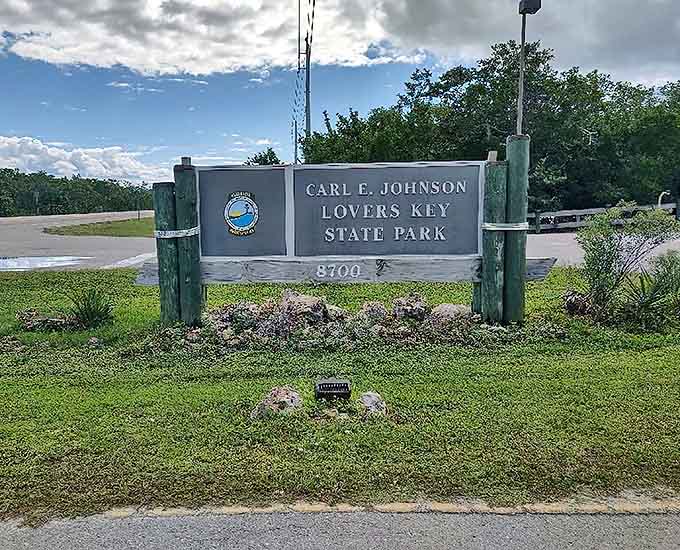 The gateway to adventure: This unassuming sign marks the entrance to one of Florida's most spectacular natural treasures.
