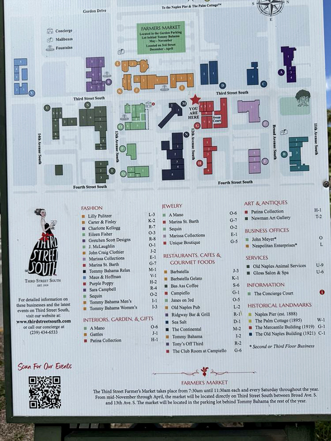 This isn't just a map; it's a treasure chart to culinary adventures, shopping expeditions, and memories waiting to be made.