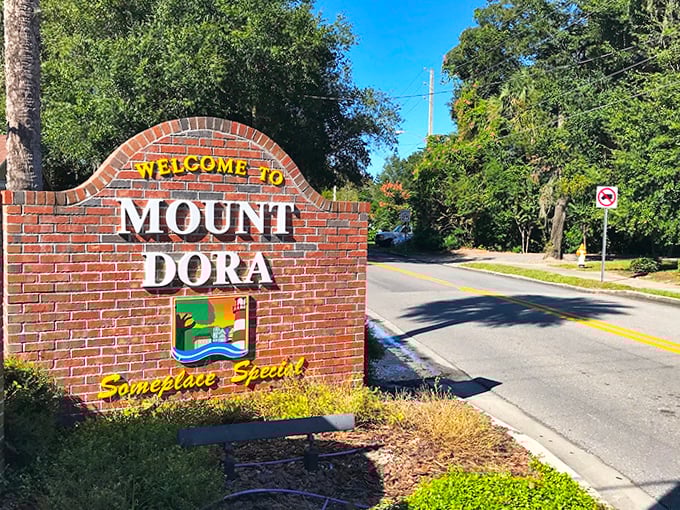 "Something Special" indeed – Mount Dora's welcome sign hints at the quirky treasures waiting to be discovered in this artistic Florida town.