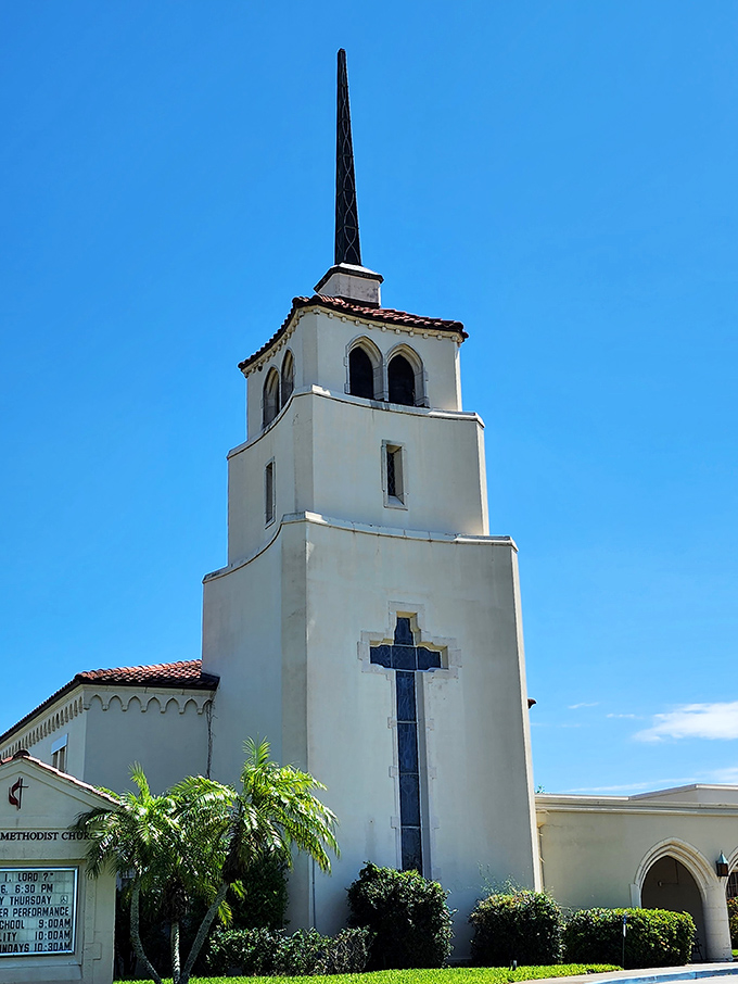 The historic Lake Wales Methodist Church stands as a reminder of the area's rich history beyond its famous gravity hill.