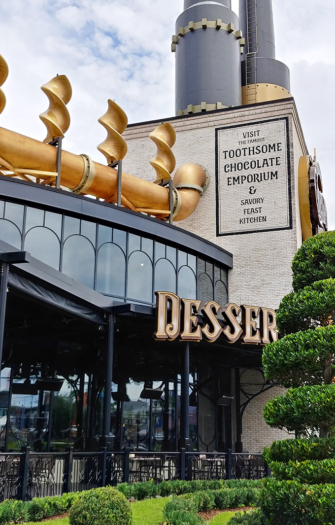 "Dessert" in lights &ndash; the most honest advertising you'll ever see, promising sweet dreams and delivering beyond your wildest sugar fantasies.