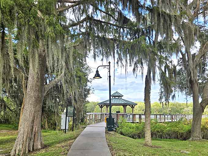 Pathways wind through the landscape like an invitation written in wood and nature, beckoning you to explore just a little further.