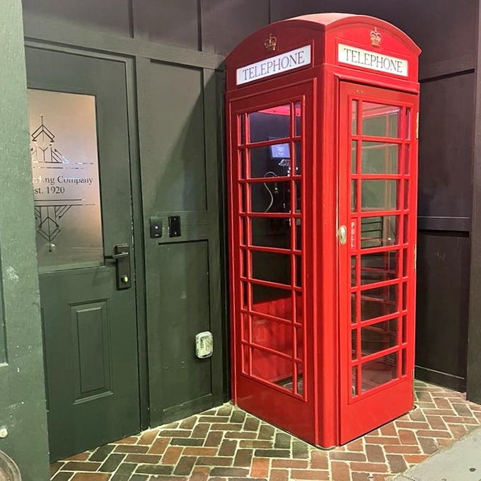 The entrance that started it all: dial the secret number, watch the magic happen, and step into a world where the 1920s never ended.