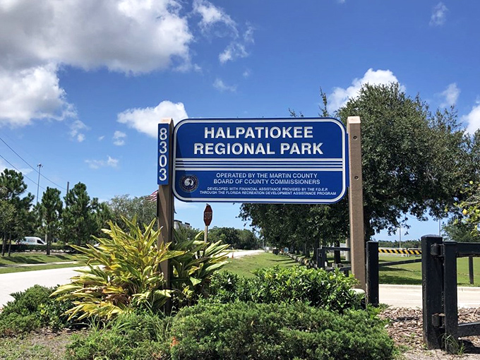 The sign that promises adventure and delivers memories&mdash;Halpatiokee's official greeting to curious explorers and nature enthusiasts.