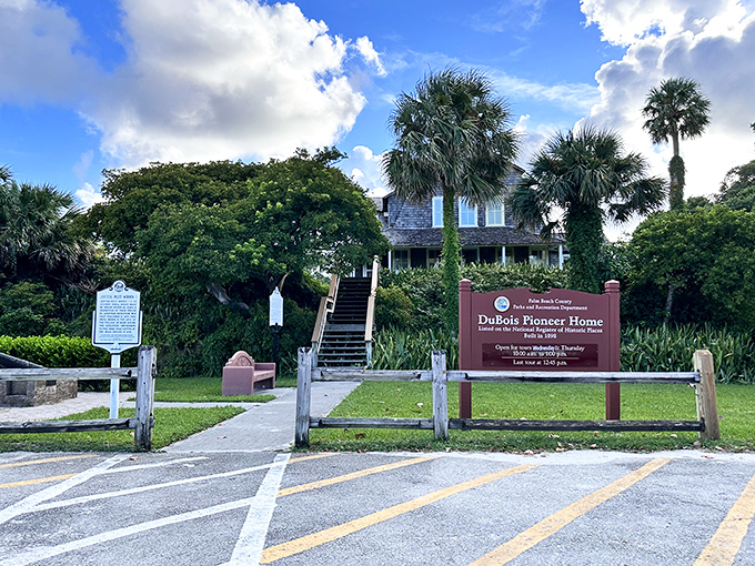 Historic signage welcomes visitors to step back in time, where Florida's pioneer past comes alive through preserved architecture and authentic artifacts.