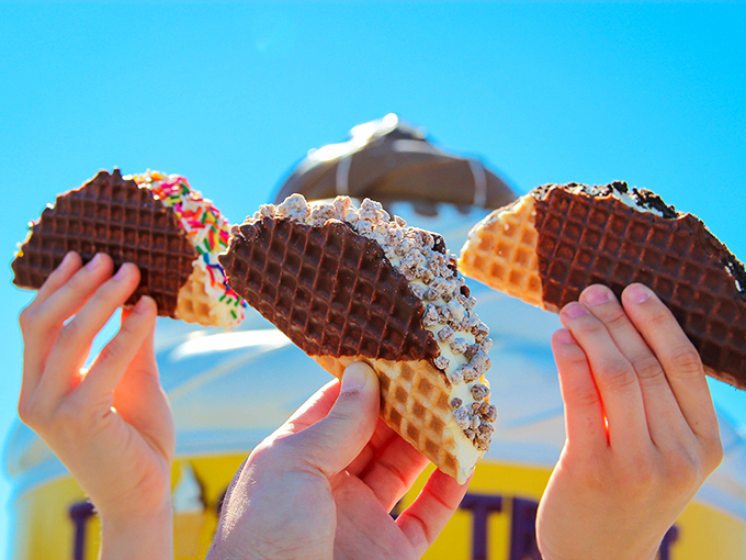 The evolutionary leap ice cream has been waiting for &ndash; waffle meets ice cream in a handheld miracle.