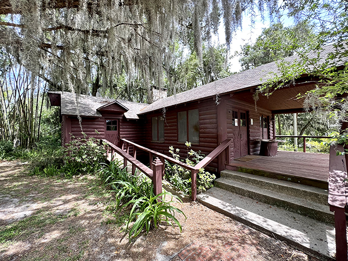 This rustic cabin seems to whisper tales of simpler times, when "going viral" meant catching a cold, not internet fame.