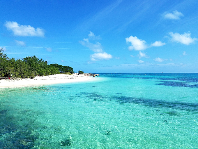 Nature's swimming pool awaits with visibility that makes you wonder if there's any water there at all.