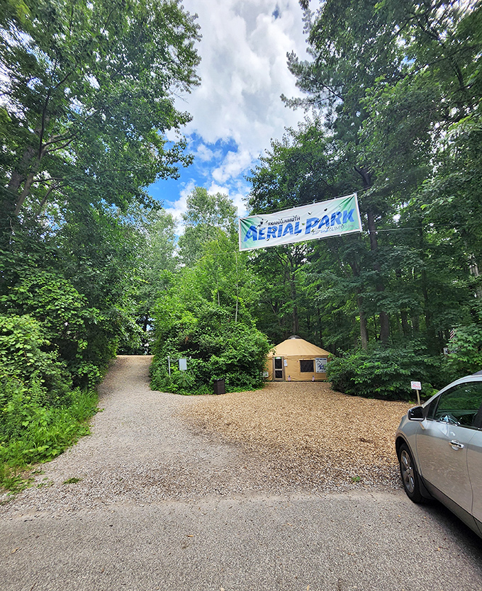 The unassuming entrance belies the vertical playground that awaits beyond &ndash; nature's version of "don't judge a book by its cover."