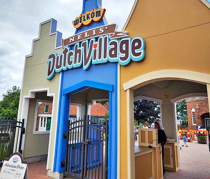 Welkom indeed! The village entrance sets the tone for the cultural immersion that awaits – no passport or language lessons required.