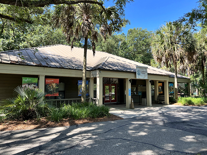 The welcoming entrance to the Tallahassee Museum promises adventures that blend nature, history, and art in perfect Florida harmony.