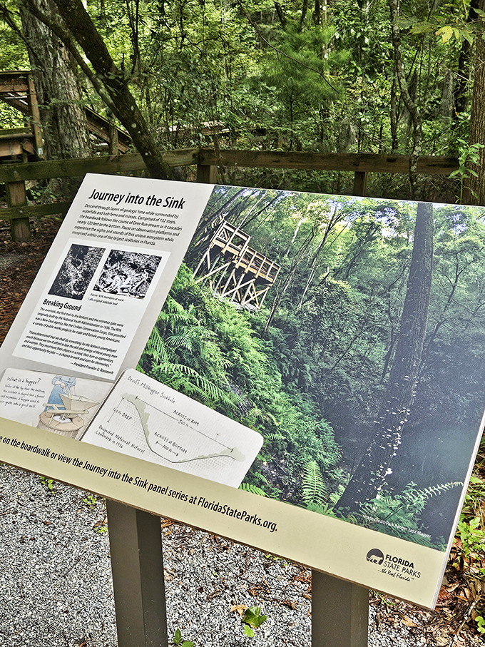 Informational displays help visitors understand the remarkable geological processes that created this natural wonder millions of years ago.