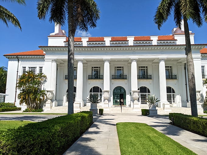 The exterior view that reminds you why "keeping up with the Joneses" became impossible once the Flaglers moved in.