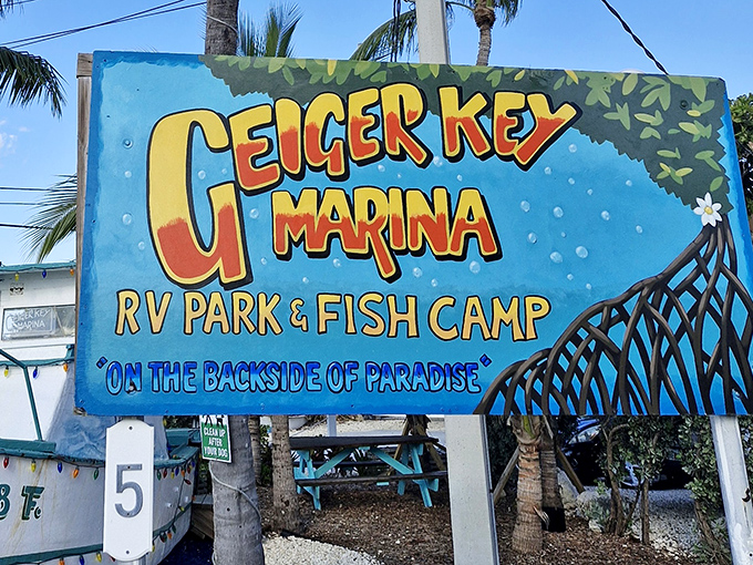 On the Backside of Paradise &ndash; the sign promises and the experience delivers at this hidden gem in the Lower Florida Keys.