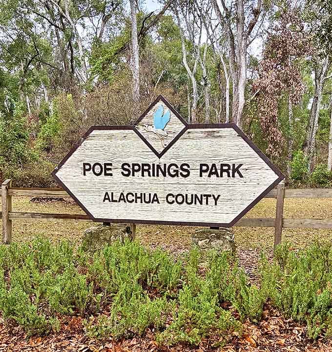 The park's welcoming sign stands as a humble introduction to the natural wonders that lie beyond, promising adventures without pretense.