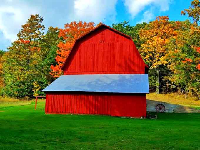 This classic red barn represents the agricultural heritage of families who carved out lives in this beautiful but demanding landscape.