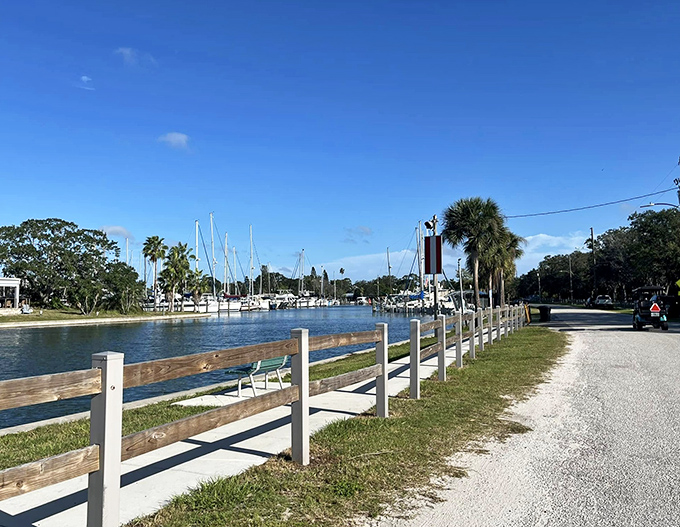 Sunlight dances across the calm waters of Boca Ciega Bay, where boats bob gently at their moorings and time seems to slow to the rhythm of gentle waves.