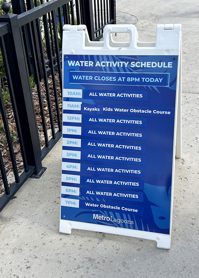 The activity schedule ensures nobody misses peak fun times &ndash; because organized spontaneity is the best kind of contradiction.