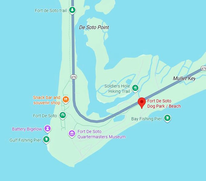 16. fort de soto dog beach map