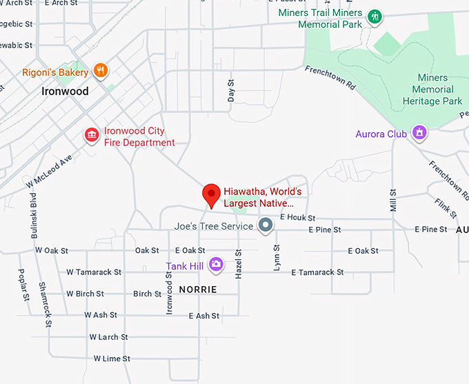 16. hiawatha, world's largest native american statue map