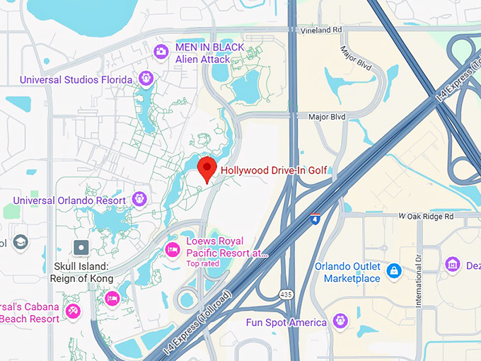 16. hollywood drive in golf map