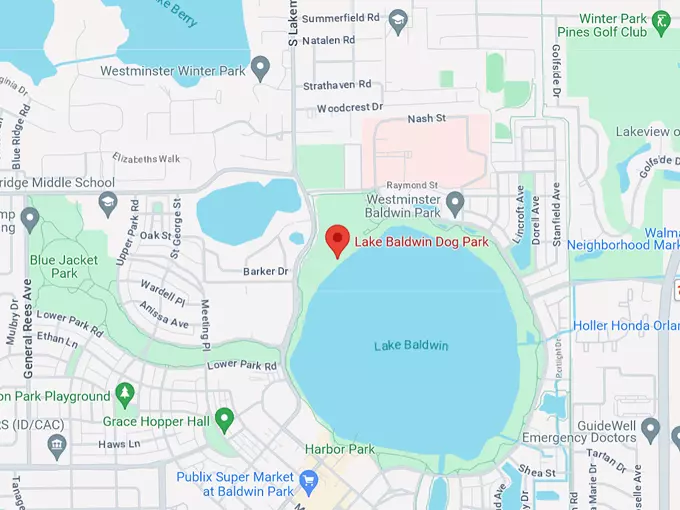 16. lake baldwin dog park map
