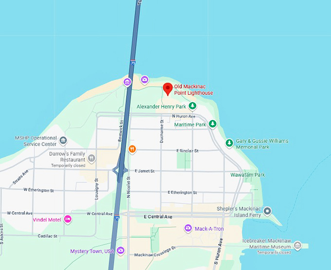 16. old mackinac point lighthouse map