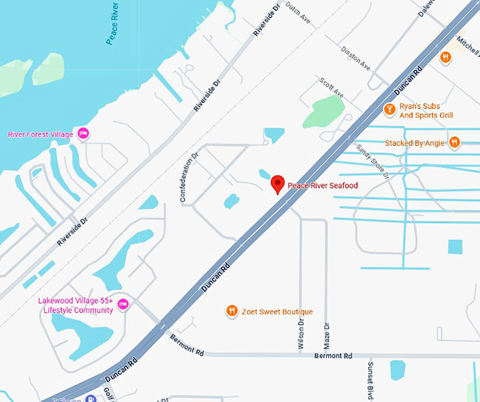 16. peace river seafood, punta gorda map