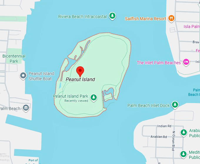 16. peanut island map