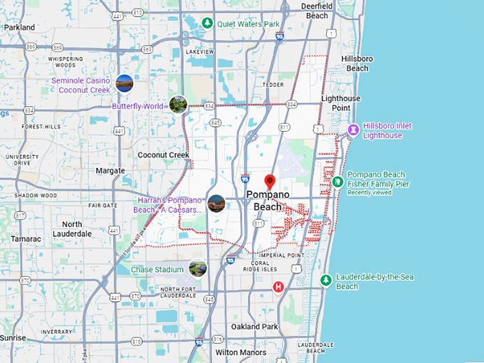 16. pompano beach fl map