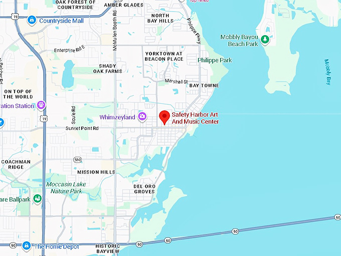safety harbor art and music center map
