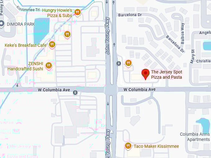 16. the jersey spot pizza and pasta (kissimmee) map