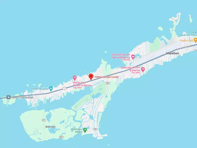 16. tilden's scuba center map
