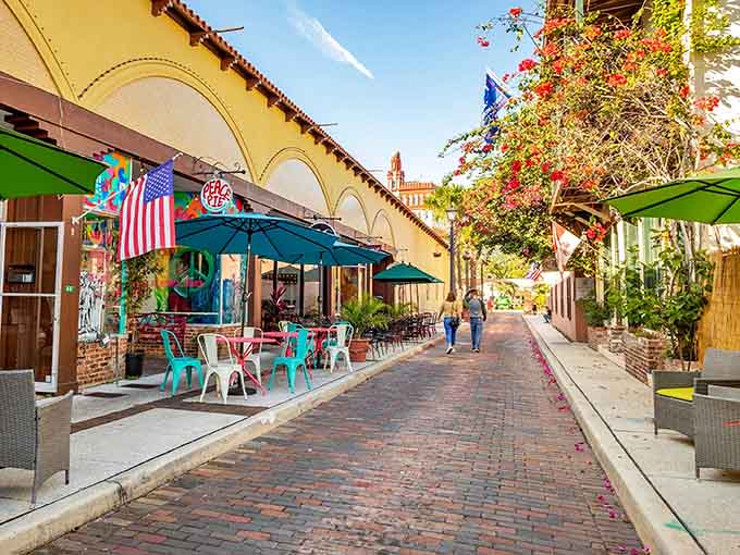 Aviles Street welcomes you with colorful charm and brick pathways that have stories to tell.