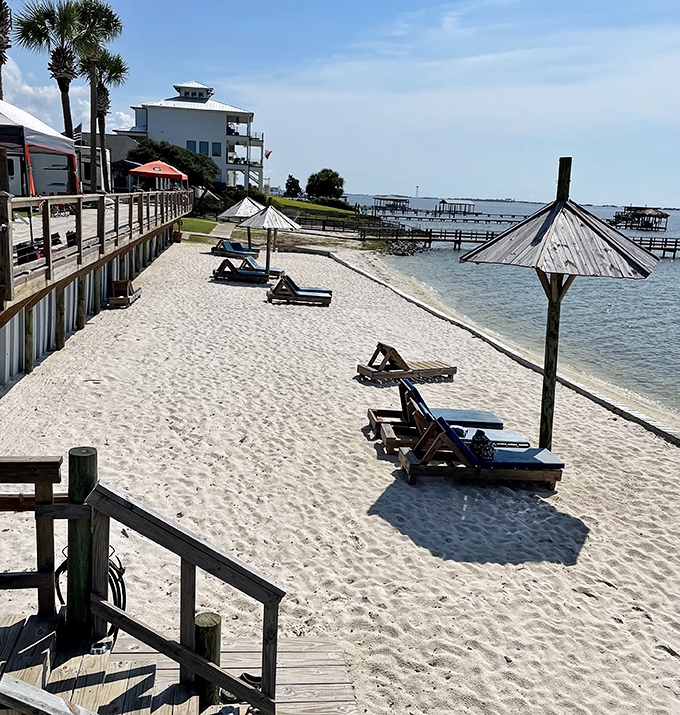 The private beach beckons with sugar-white sand and crystal waters. Your office stress doesn't stand a chance against this therapeutic shoreline.