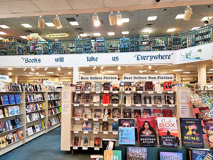 Bestsellers beckon from perfectly arranged shelves – a testament to the staff's curatorial expertise and finger on the literary pulse.