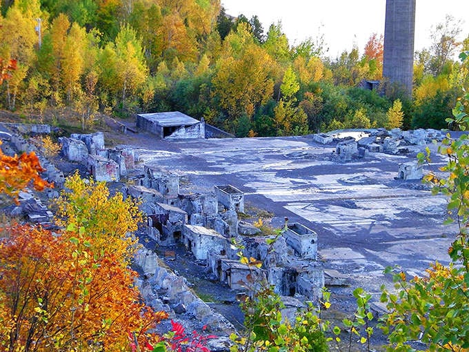 The old mill ruins are nature's way of reminding us that even industrial giants eventually become playgrounds for trees and Instagram photographers with artistic aspirations.