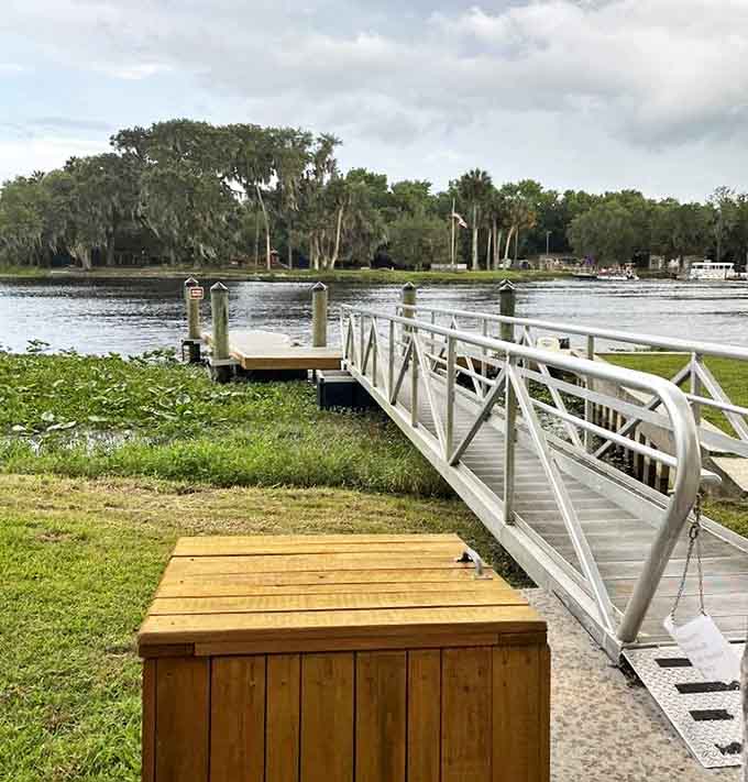 The island's dock and gangway serve as the gateway between worlds – leave your troubles on the mainland and step into Florida's natural paradise.