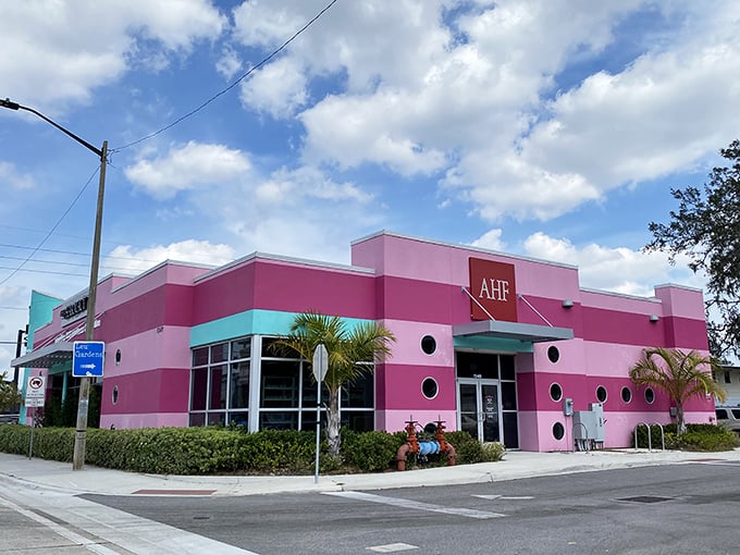 Pink stripes and porthole windows? This thrift store doesn't just sell style &ndash; it lives it from foundation to rooftop.