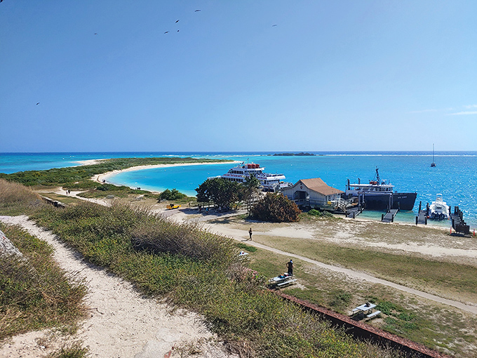 The Garden Key dock welcomes adventurers to this remote paradise, where history meets pristine nature.