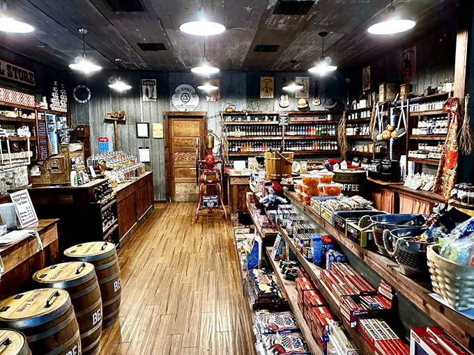 Step inside and time slows down &ndash; wooden floors whisper stories while vintage goods beckon from every corner of this authentic treasure.