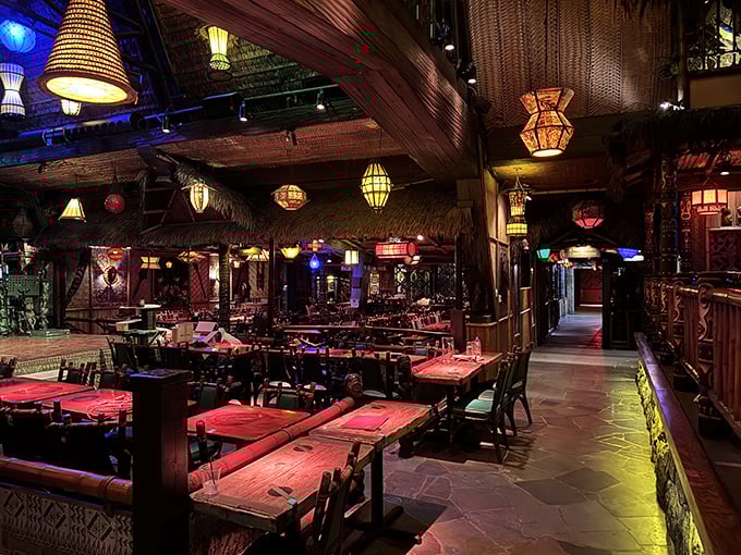 Step inside and time warps to 1962 &ndash; dim lighting, bamboo everything, and enough tiki carvings to make you wonder if you've accidentally joined a very stylish cult.