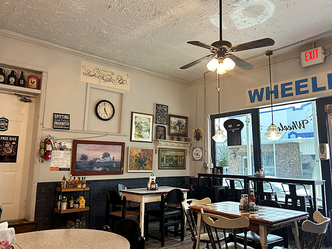 Inside Wheeler's, time slows down as ceiling fans lazily spin above mismatched tables where strangers become friends over coffee and conversation.