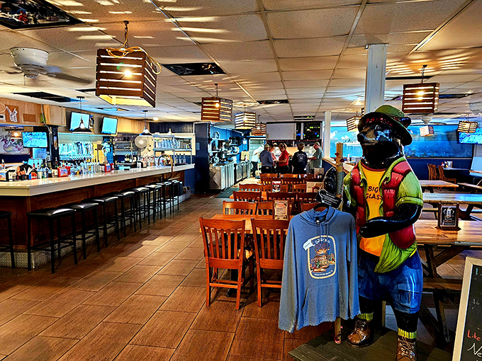 Inside Crabby Bill's, where nautical charm meets casual comfort &ndash; the perfect backdrop for seafood feasts and vacation memories.