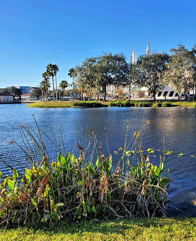 Lakeside reflections create a double dose of beauty &ndash; nature and architecture playing together like old friends.
