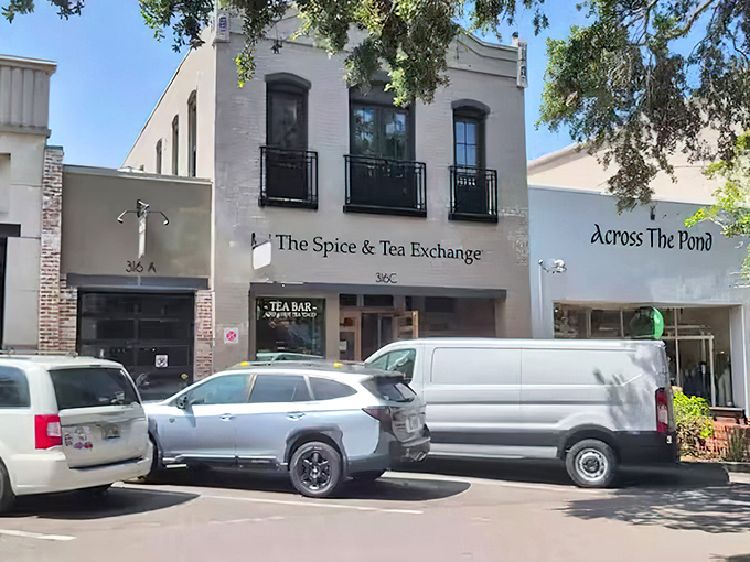 The Spice & Tea Exchange beckons with promises of exotic flavors, housed in a building that's seen more history than your high school textbook.