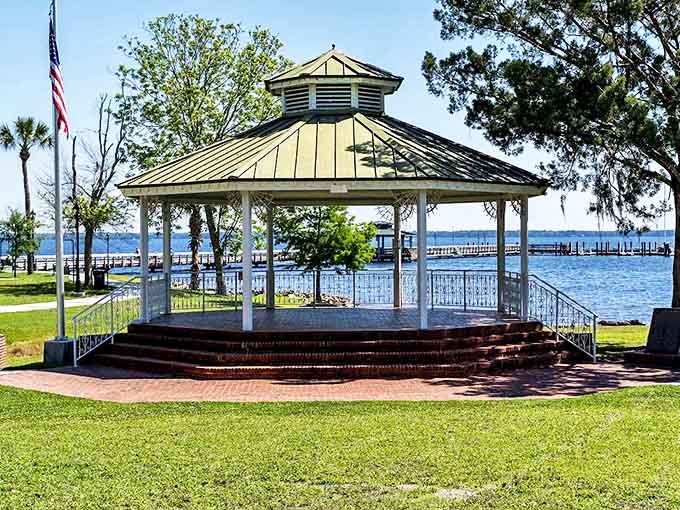 This waterfront gazebo proves that the best views in Florida don't require admission tickets or parking fees.