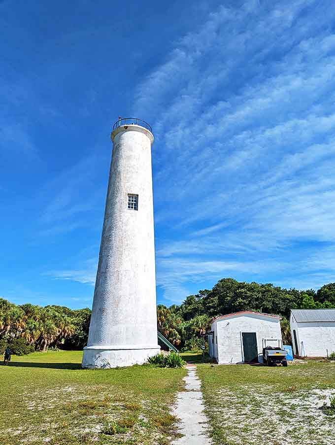 Standing tall since 1858, this whitewashed sentinel has guided sailors through Tampa Bay's waters with the reliability of your grandmother's cooking.