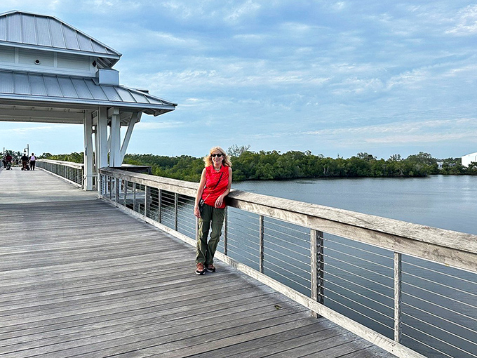 The boardwalk stretches like a wooden ribbon through wetlands, offering front-row seats to nature's daily performance without getting your feet wet.