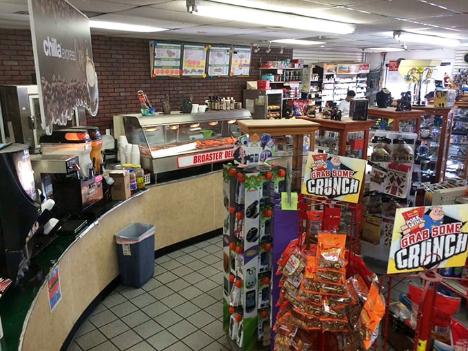 Inside Jimmy's, the convenience store meets deli vibe creates an unpretentious atmosphere where the food, not fancy decor, takes center stage.